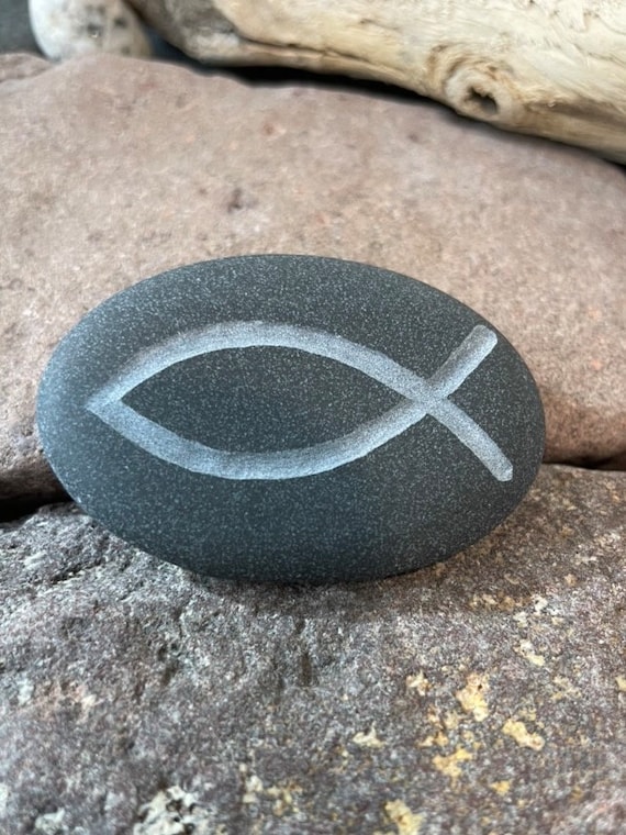 Simbolo Cristiano Del Pesce Icona Del Glifo Cristiano Religioso E