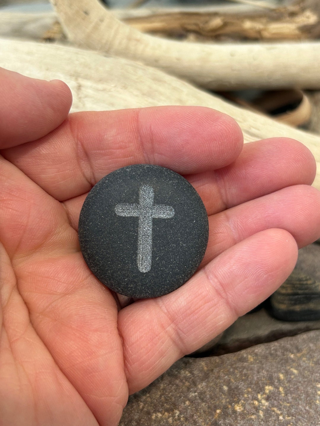 Pocket Cross - Unpainted (natural) 1 Stone - Etsy