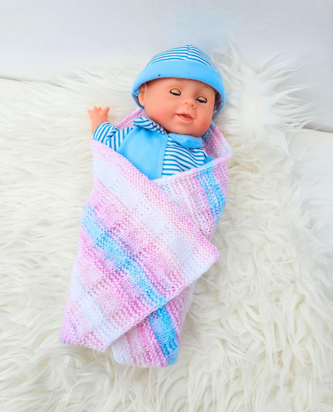 Knitted Doll Blanket, Doll Bed Blanket Size 30x32 Cm/ 11,8x12,6 Inch ...
