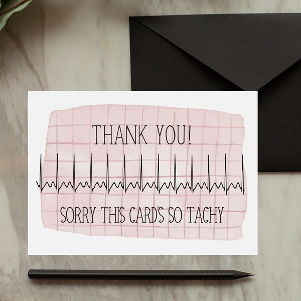 Cardiology Thank You Card - Etsy