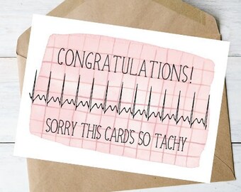 ECG Trace Funny Card | Doctor/nurse/paramedic Birthday | Cardiology ...