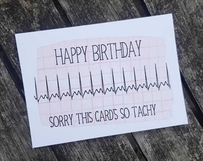 ECG Trace Funny Card Doctor/nurse/paramedic Valentines Cardiology ...
