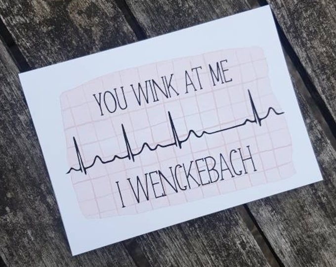ECG Trace Funny Card | Doctor/nurse/paramedic Valentines | Cardiology ...