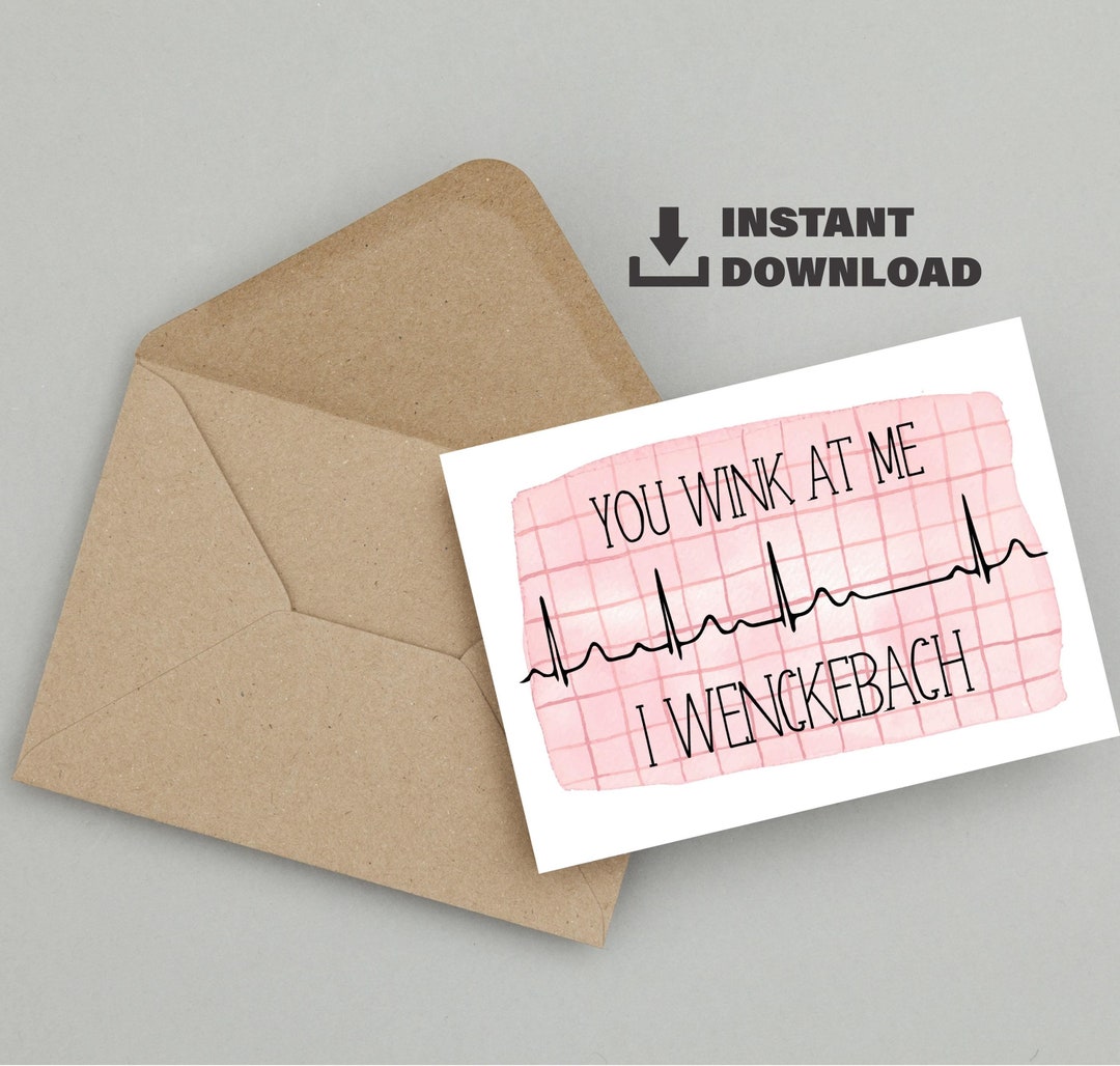 DIGITAL DOWNLOAD | ECG Trace Funny Card | Doctor/nurse/paramedic ...