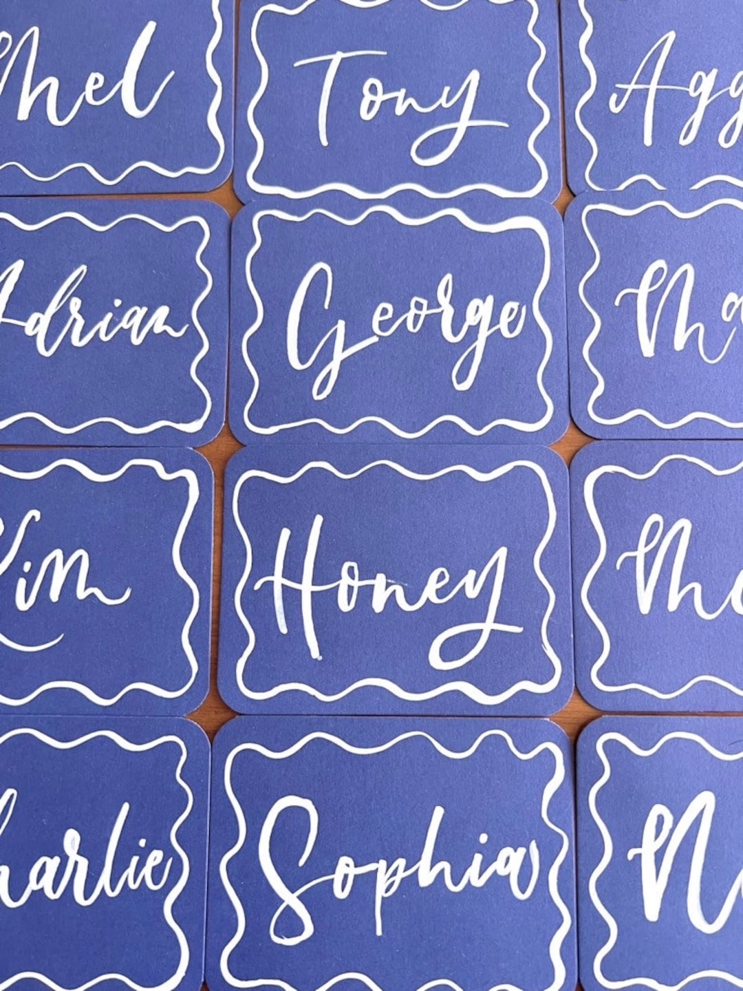 Funky Wavy Pace Cards Curly Border Name Tags - Etsy