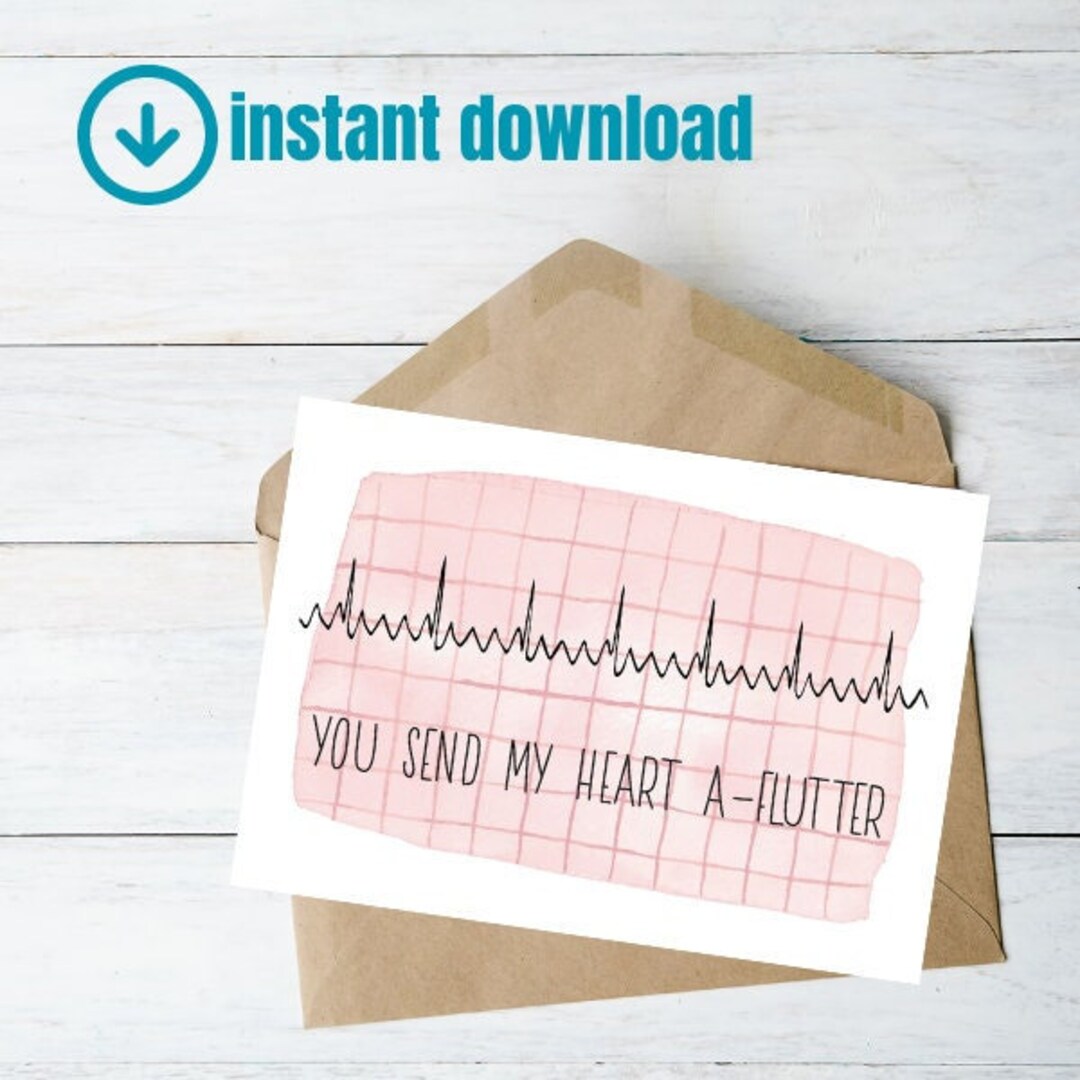 DIGITAL DOWNLOAD | ECG Trace Funny Card | Doctor/nurse/paramedic ...