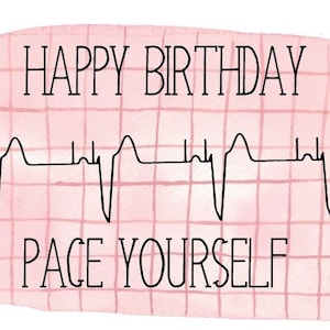 ECG Trace Funny Card | Doctor/nurse/paramedic Birthday | Cardiology ...