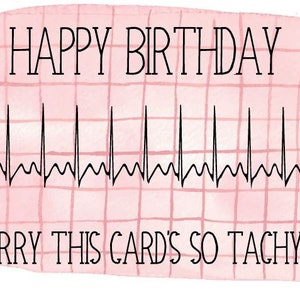 ECG Trace Funny Card | Doctor/nurse/paramedic Birthday | Cardiology ...
