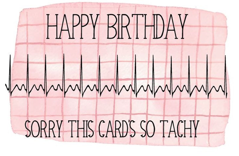 ECG Trace Funny Card Doctor/nurse/paramedic Birthday - Etsy UK