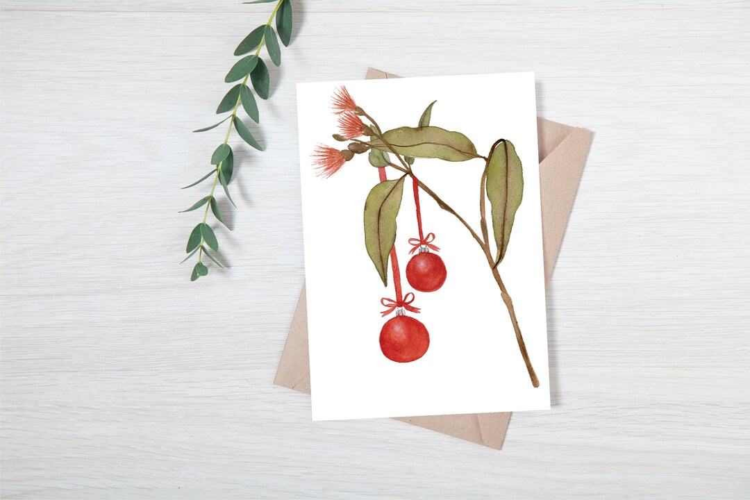 Christmas Native Plant Card Watercolour Native Australian Flower - Etsy ...