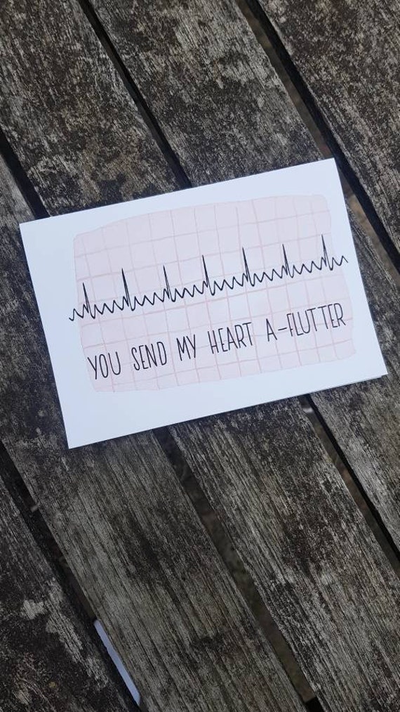 ECG Trace Funny Card Doctor/nurse/paramedic Valentines - Etsy UK