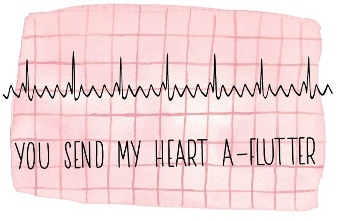 ECG Trace Funny Card | Doctor/nurse/paramedic Valentines | Cardiology ...