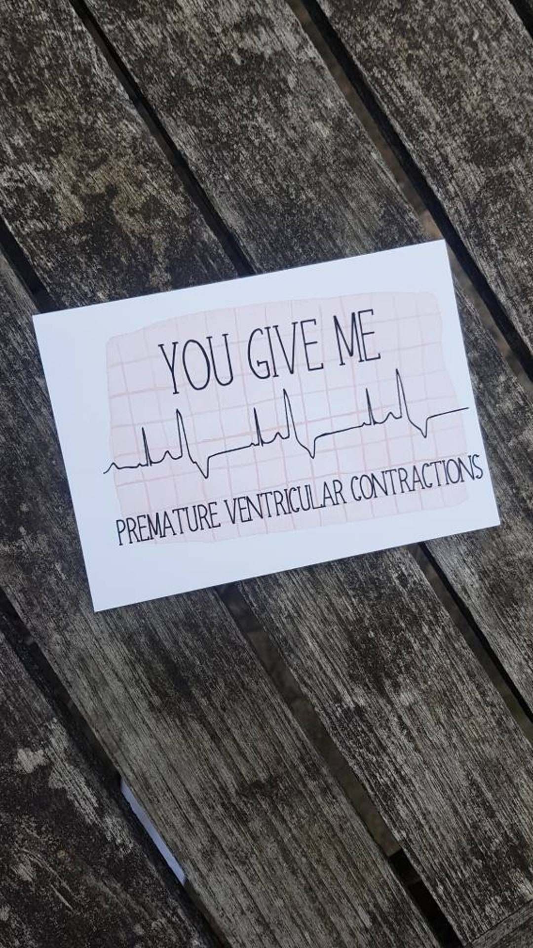 ECG Trace Funny Card | Doctor/nurse/paramedic Valentines | Cardiology ...