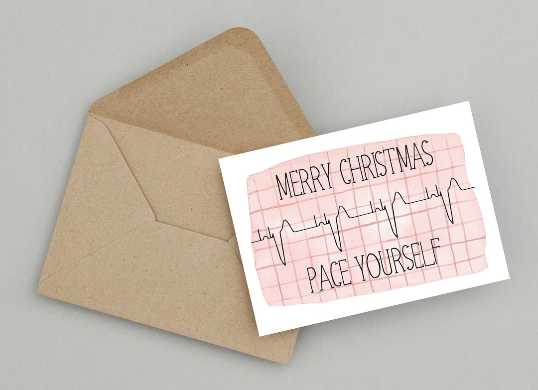 Christmas ECG Trace Funny Card | Doctor/nurse/paramedic Birthday ...