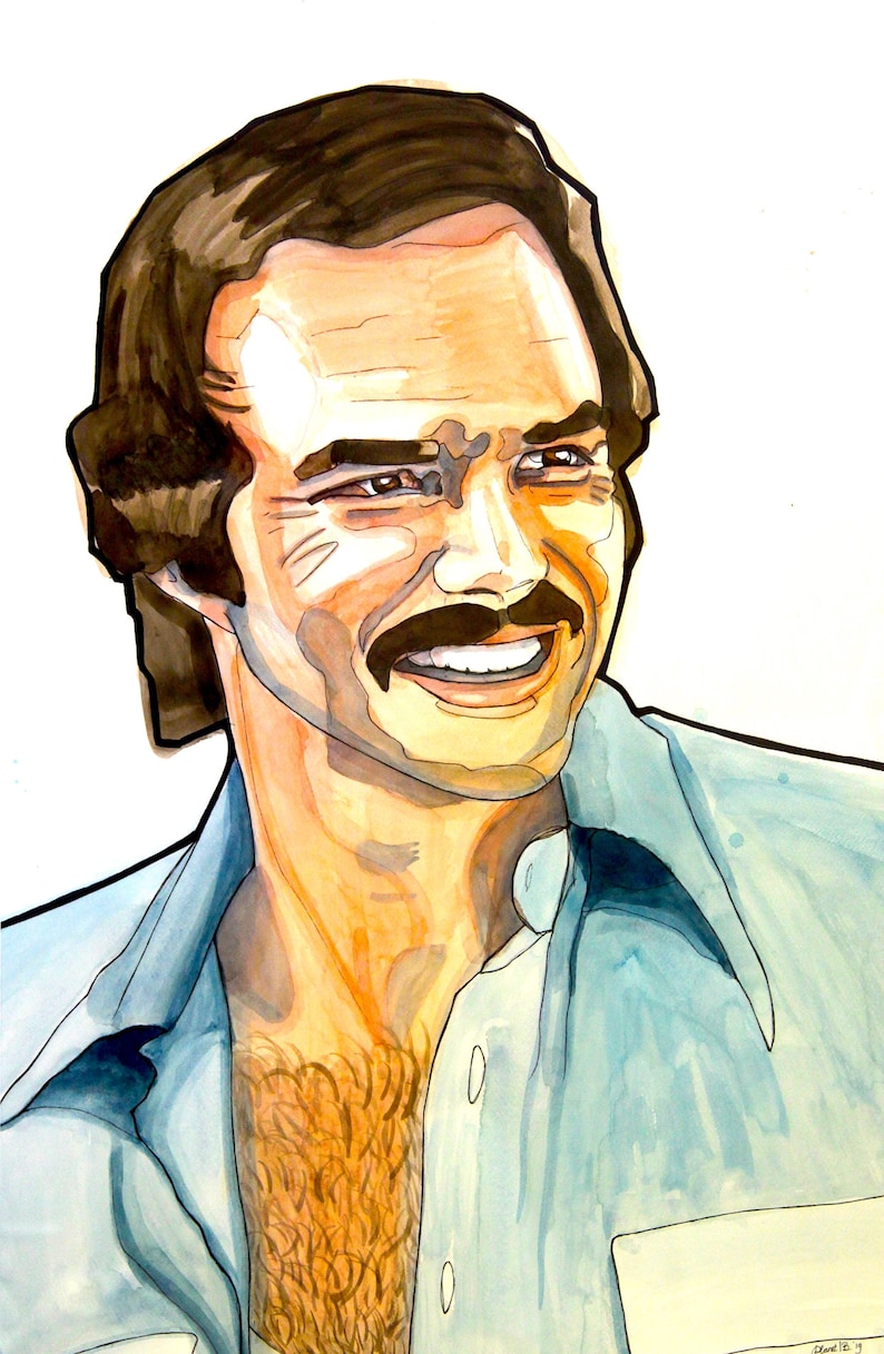 Burt Reynolds, Portrait Art Print - Smokey and the Bandit - Graphic A4 ...