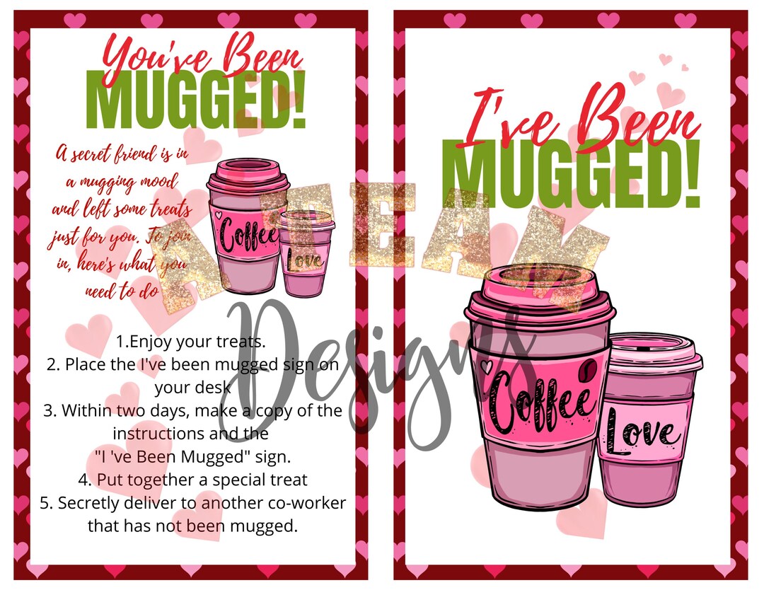 You've Got Mugged Valentine Edition - Etsy