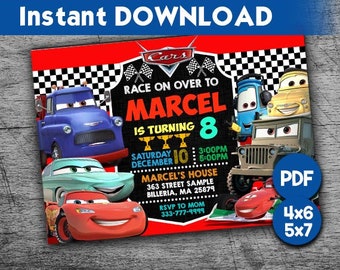 Cars invitation instant download | Etsy