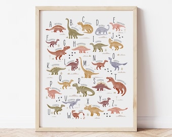Dinosaur Alphabet Print, Dinosaur Poster, Educational Print, Scandi ...
