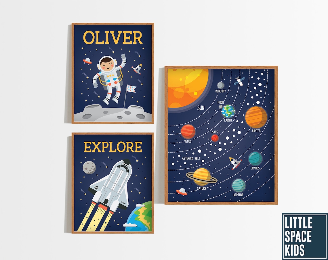 Space Nursery Prints Space Nursery Decor Solar System Poster | Etsy