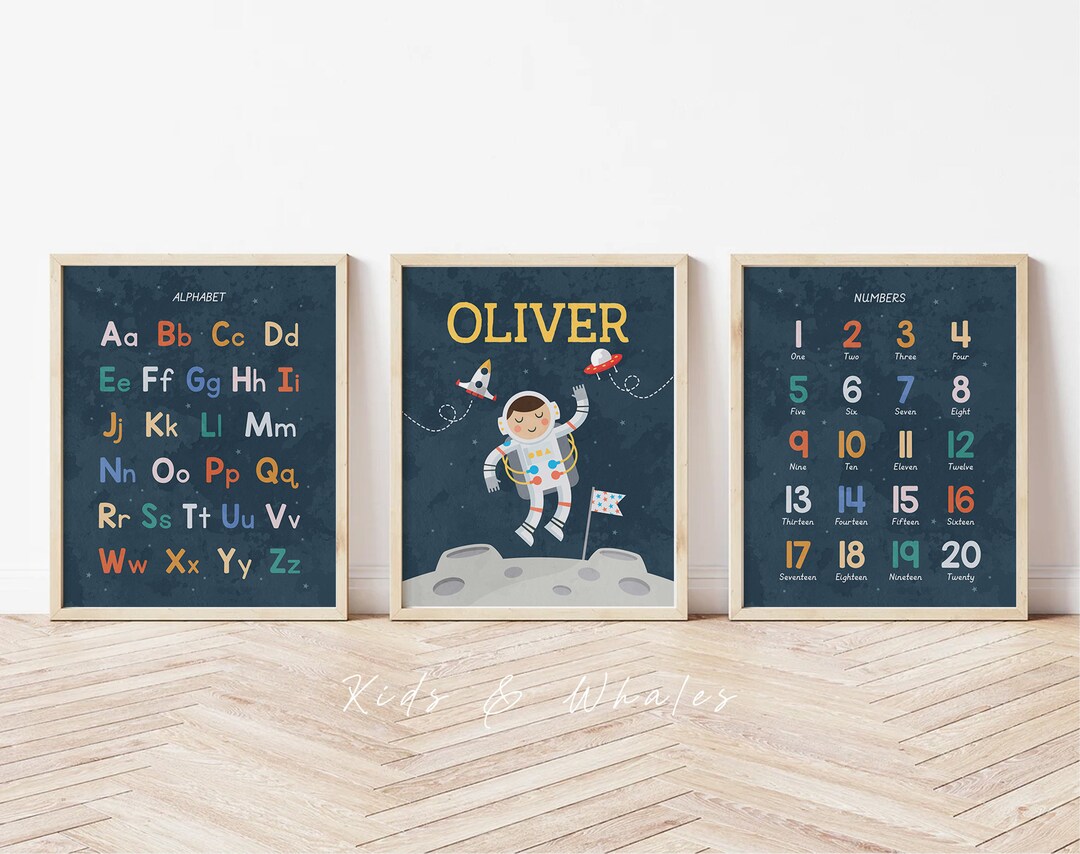 Space Wall Art Poster - Galaxy Print for Kids Room, Nursery Decor ...