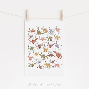 Dinosaur Wall Art Prints - Dinosaur Alphabet Poster - Educational Wall ...