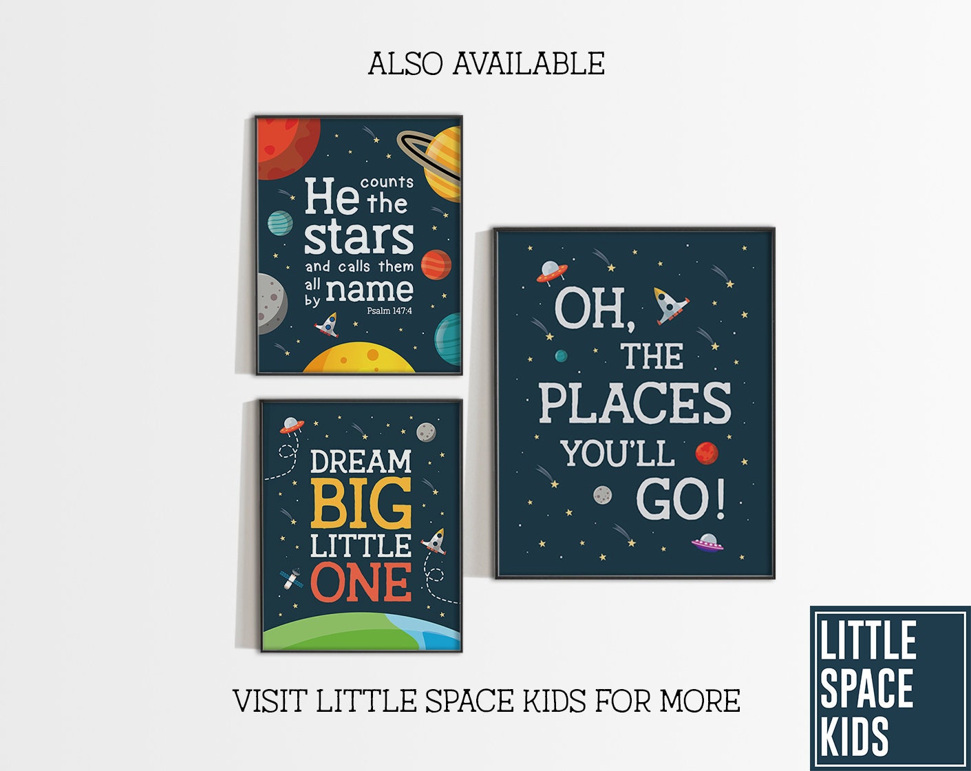 Kids Wall Art Space Nursery Prints Space Nursery Decor Solar | Etsy