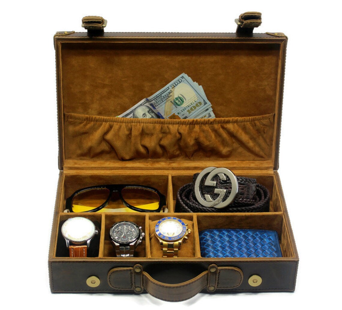 Leather Accessories Box for Men for Women Jewellery Trunk | Etsy