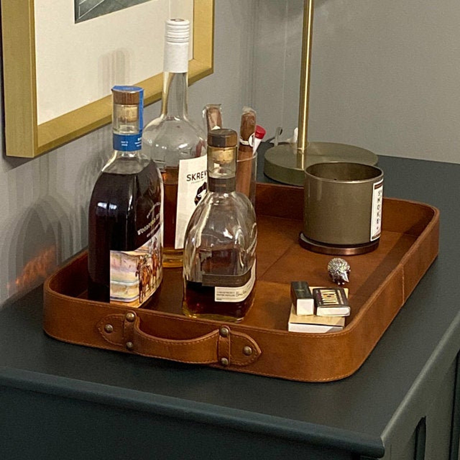 Customized Handmade Leather Tray for Office Home Kitchen - Etsy