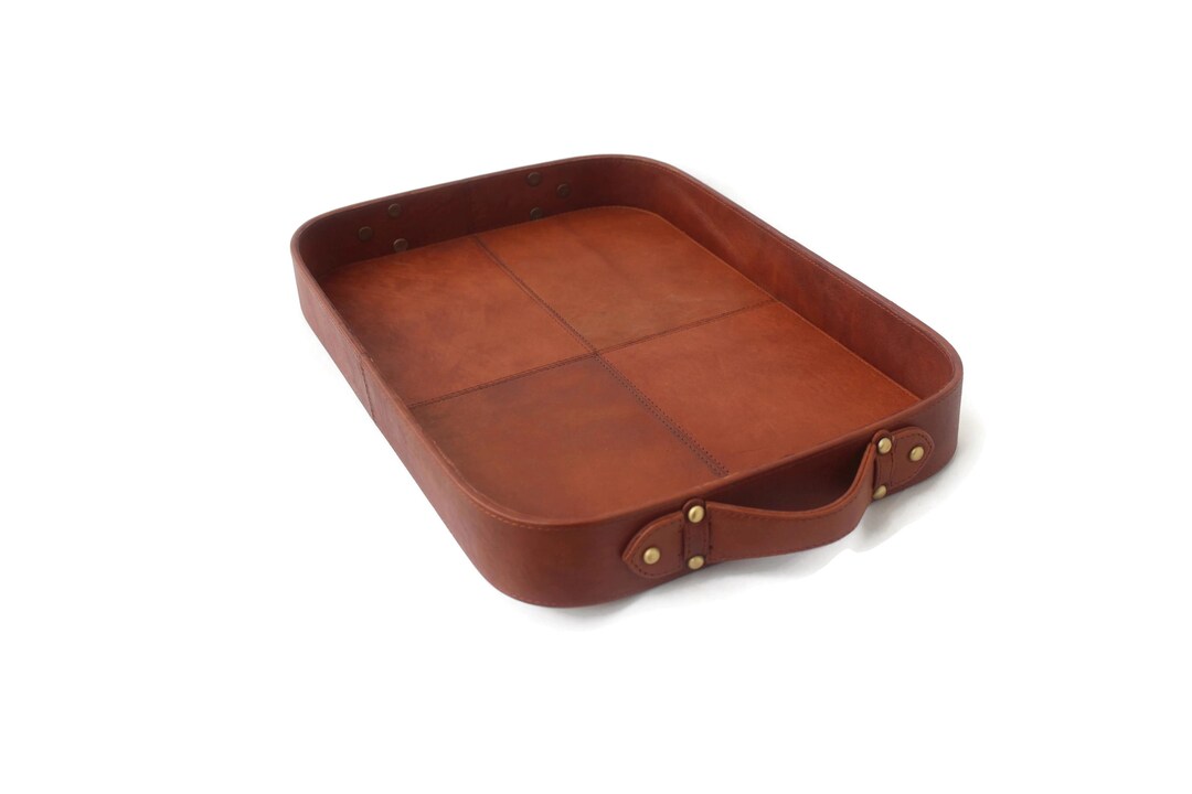 Customized Handmade Leather Tray for Office - Home Decor - Kitchen ...