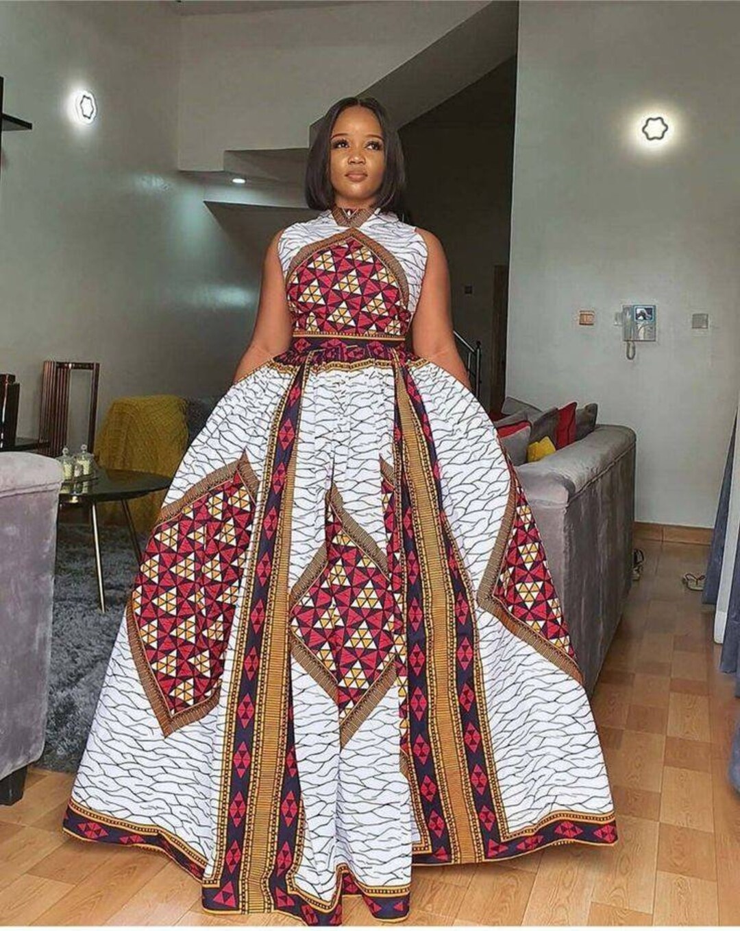 African Fashion, Women Dress,dashiki Dress, Ankara Print Dress, Vintage ...