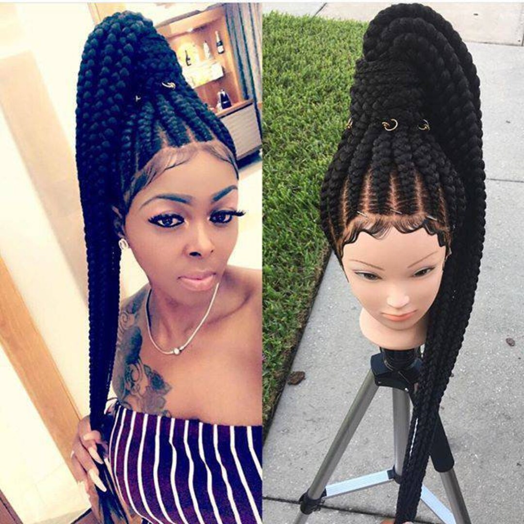 Box Braids,jumbo Braid,braided Wig,faux Logs Wigs,wigs for Black Woman ...