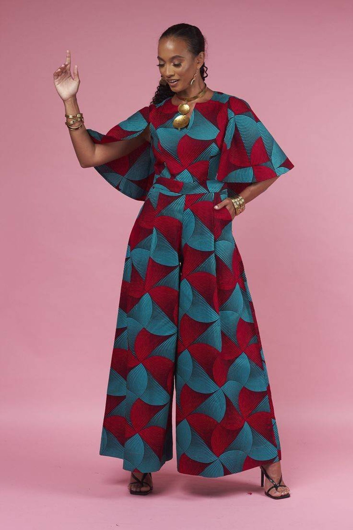 Jumpsuit/african Print Jumpsuit/suit Wear/pants and Top/made - Etsy