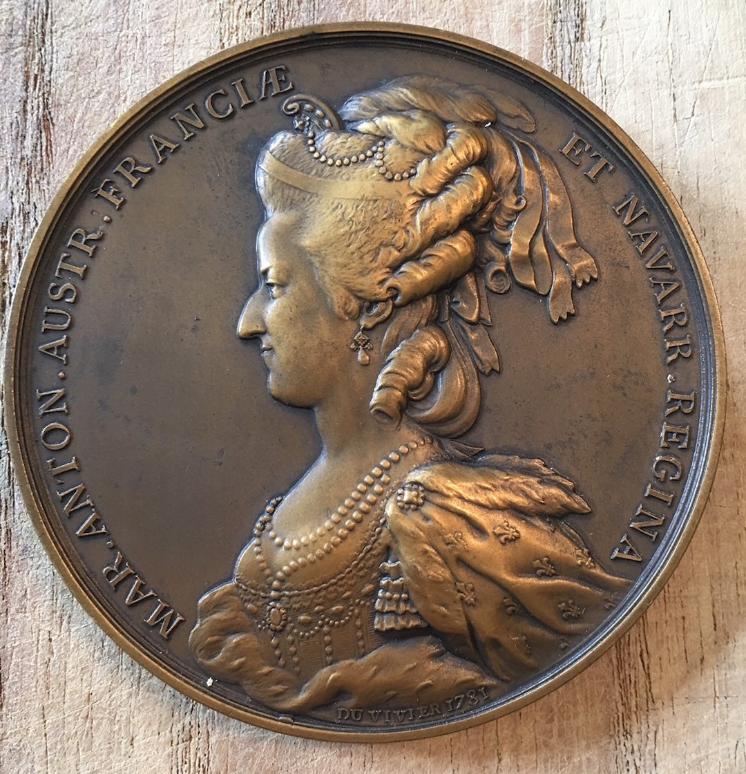 Bronze Medal DUVIVIER Louis XVI and Marie-antoinette 1781 Hallmark ...