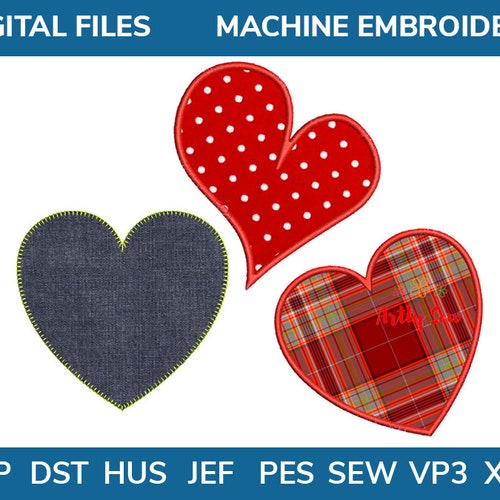 Love Heart Digital Machine Embroidery Design 4 Sizes | Etsy