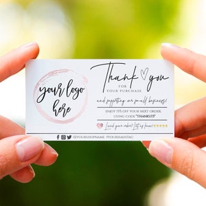 ADD YOUR LOGO, Printable Small Business Insert Card - Simple Shop ...