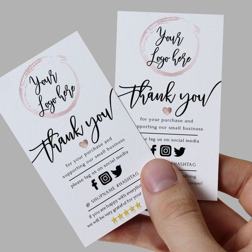 ADD YOUR LOGO Printable Small Business Insert Card / Simple - Etsy