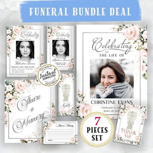 Editable Funeral Bundle Set, Printable Funeral Memory Bundle, Funeral ...