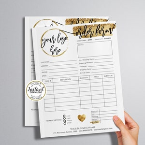 ORO Business Order Form Template, Add Your LOGO Editable Printable ...