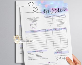 Pastel Color Invoice - Etsy