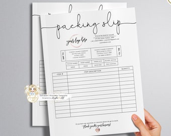 Editable Modern PACKING SLIP Template / Printable Order | Etsy