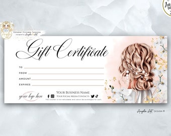Hair Salon Gift Certificate Template Elegant Hair Stylist Gift Card ...
