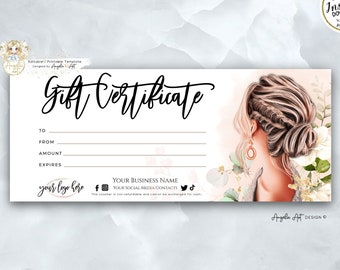 Hair Salon Gift Certificate Template Elegant Hair Stylist Gift Card ...