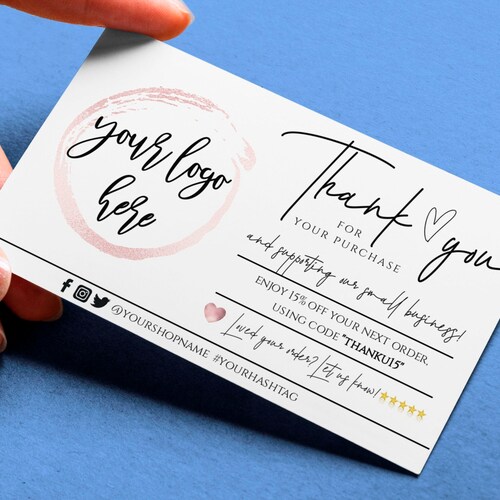 ADD YOUR LOGO Printable Small Business Insert Card / Simple - Etsy