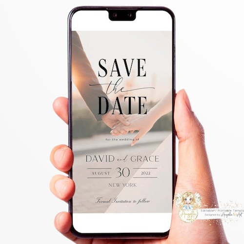 Electronic Save the Date Template With Photo Save the Date - Etsy