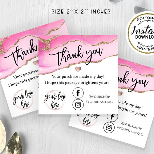 ADD YOUR LOGO Printable Small Business Insert Card / Simple - Etsy