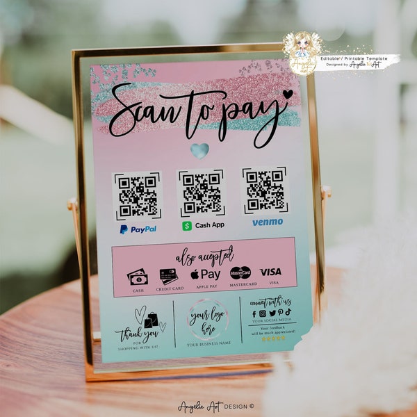 Pink Acrylic Pay Sign - Etsy