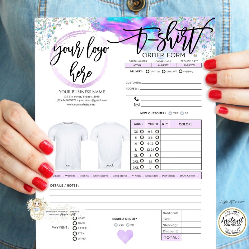 Order Form Template - Etsy