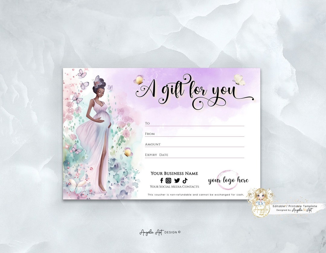Editable Pregnancy Gift Certificate Template Photography - Etsy