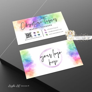 IRIS - Rainbow Editable Business Card Template, Rainbow Business Card ...