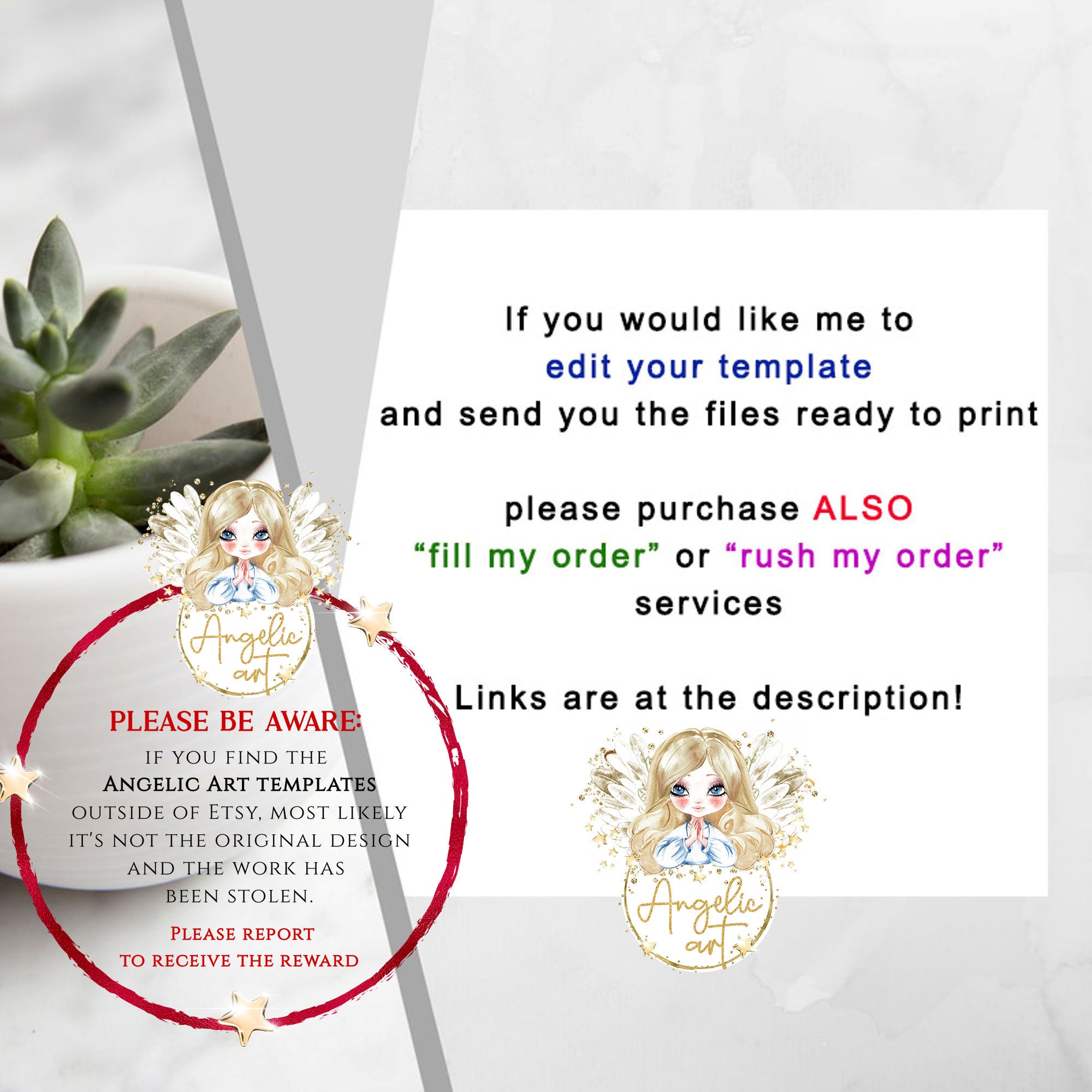 RED Editable Order Form Template Modern Printable Order Form | Etsy